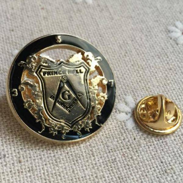 Master Mason Blue Lodge Lapel Pin - Prince Hall Black & Gold | Bricks ...